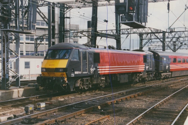 VIRGIN TRAIN PHOTO A Class 90 Photograph Overhead Electric Railway ...