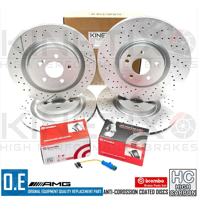 FOR MERCEDES BENZ CLA45 AMG FRONT REAR BRAKE DISCS BREMBO PADS WIRE ...