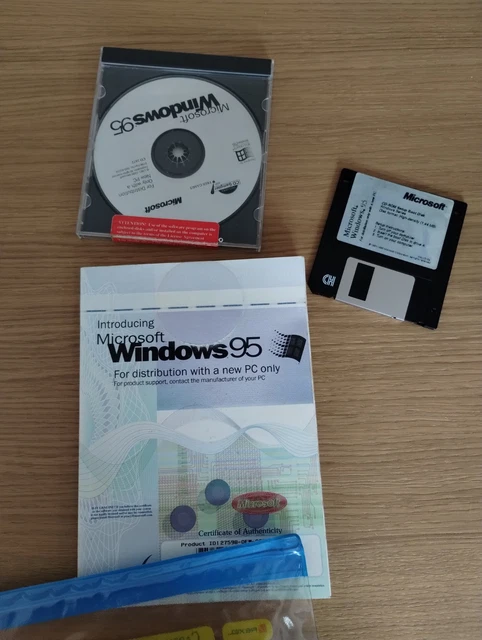 MICROSOFT WINDOWS 95 CDRom, User Manual, Certificate of Authenticity & 3.5Floppy £6.95 - PicClick UK