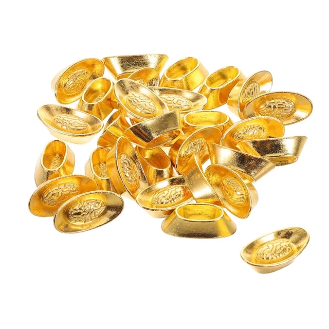 30 PCS LUCKY Ingots Golden Decoration Decorative Desktop Ornaments $21. ...