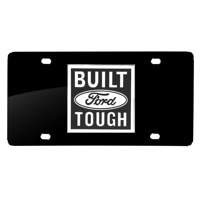FORD BUILT FORD Tough 3D Logo Black Stainless Steel License Plate, Made ...