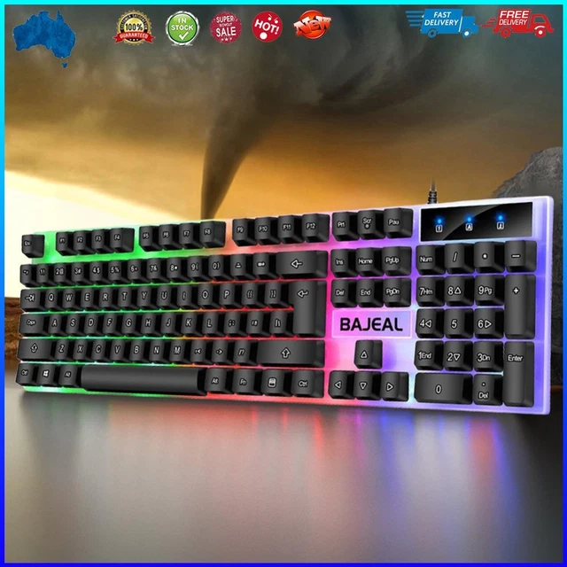 RGB COMPUTER KEYBOARD Mouse Combo 104 Keycaps for PC Gamer Laptop ...