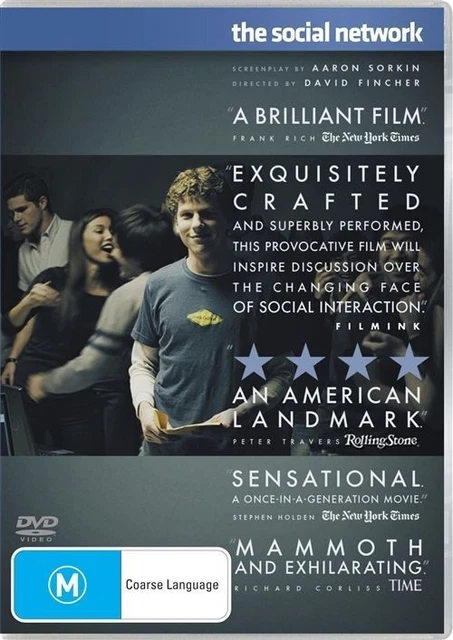 SOCIAL NETWORK DVD 2010 Movie about FACEBOOK and Mark Zuckerberg $16.95 ...