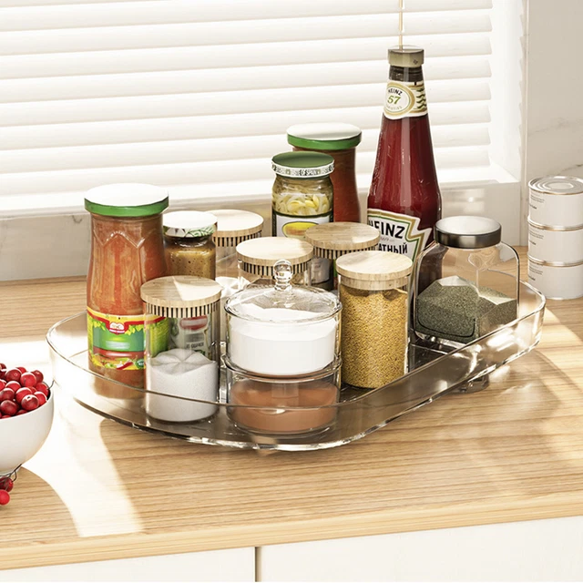 FRIDGE LAZY SUSAN Turntable 360°Rotating Rectangular Lazy Susan ...