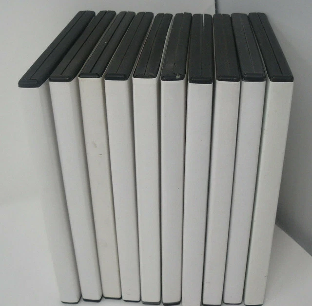 10 TEN USED Empty Black DVD Cases Replacement Boxes Wrap Around White ...