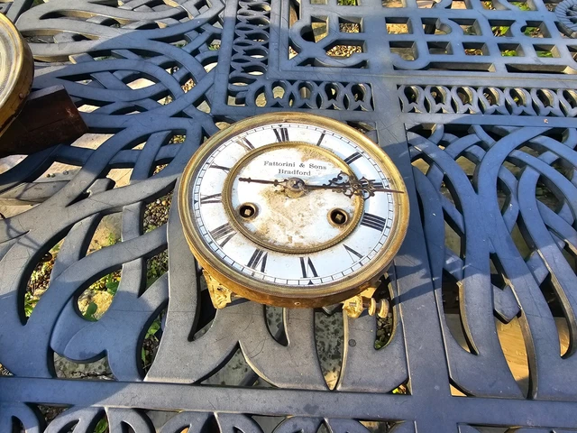 ANTIQUE GERMAN WALL Clock Movement Fattorini Bradford Clockmakers ...