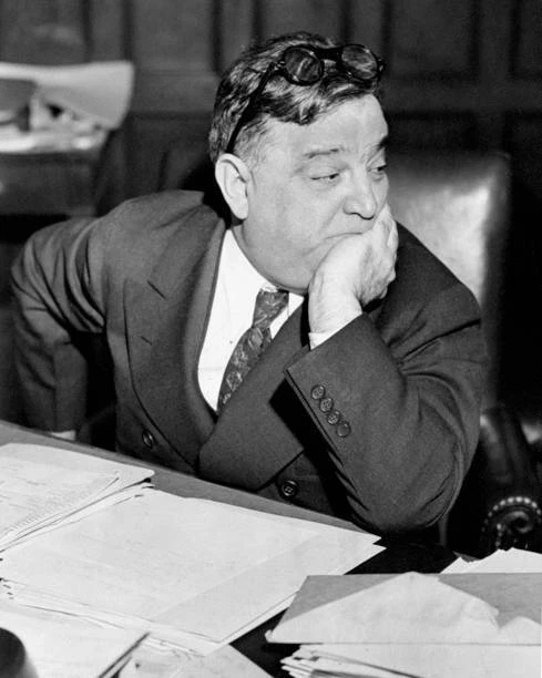 MAYOR FIORELLO LAGUARDIA at work in the Municipal Building .. Old Photo ...