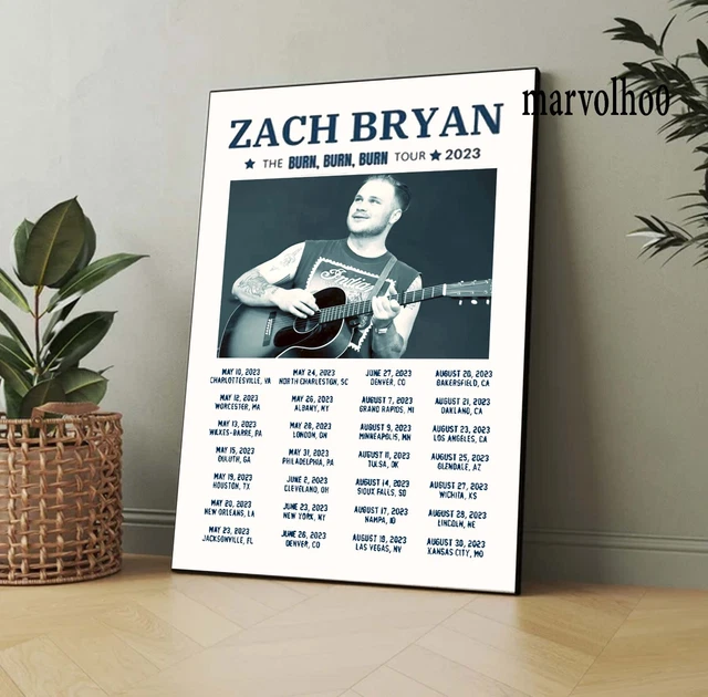 ZACH BRYAN BURN, Burn, Burn Tour 2023 Poster Home & Living Home Decor ...