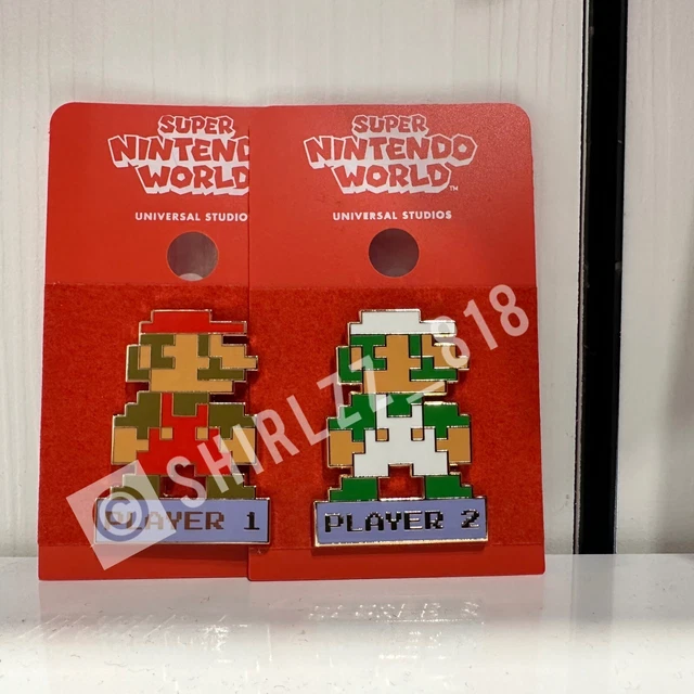 SUPER NINTENDO WORLD Universal Studios 8 Bit Mario Player 1 & Player 2 ...