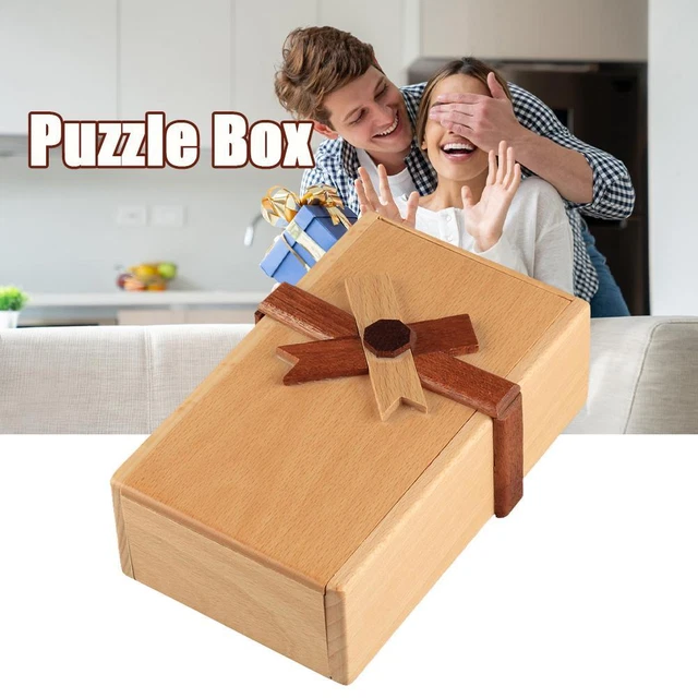 BOÎTE DE PUZZLE en bois avec compartiment caché, casse-tête, bijoux ...