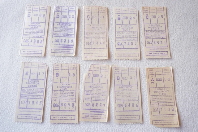LONDON TRANSPORT GIBSON Machine Bus Tram Ticket x10 Ref A16 £14.99 ...
