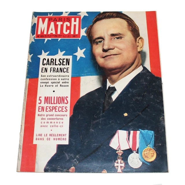 MAGAZINE / REVUE Paris Match n° 165 du 10/05/1952 Carlsen en France EUR 5,00 - PicClick FR