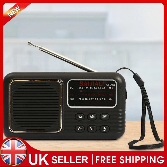 MINI PORTABLE RADIO Full-Wave Band Telescopic Antenna AM/FM Radio World ...