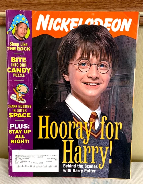 NICKELODEON MAGAZINE OCTOBER 2001 Harry Potter / Daniel Radcliffe Cover ...