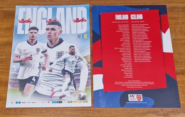 ENGLAND V ICELAND Euro 2024 Send-off Programme 7/6/2024 Wembley £3.89 ...