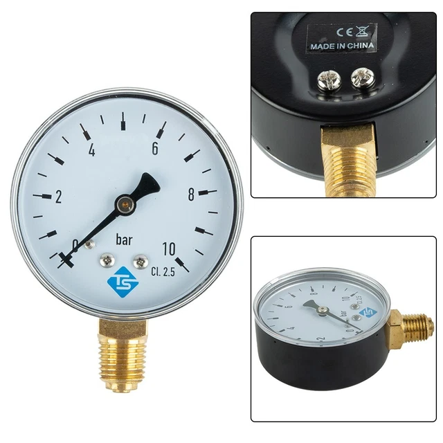 INDICATORE DI PRESSIONE olio acqua manometro filettatura NPT installazione radiale manometro ...