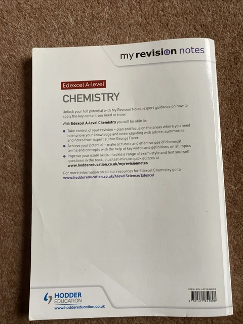 MY REVISION NOTES Edexcel A Level Chemistry £3.65 - PicClick UK
