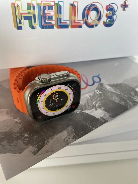 SMARTWATCH HELLO 3 Plus Scatola Ultra Sigillata, 3 cinturini arancione ...