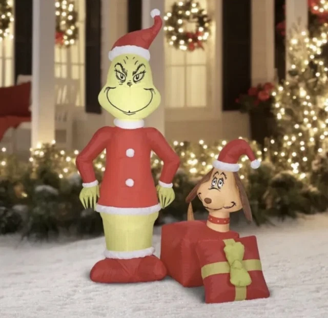 DR. SEUSS THE Grinch and Max Airblown Inflatable 5.5ft 65th Anniversary ...