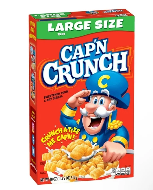 QUAKER CAPTAIN CRUNCH Cereal, Original, 18 Ounce [4-Boxes] $32.00 ...
