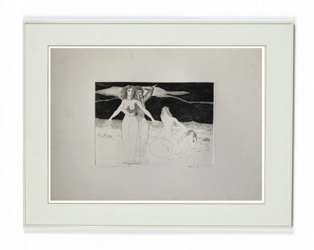 JACQUES BOERI (1929-2004) Gravure Eau-Forte Femme et les Chevaux 1/6 ...