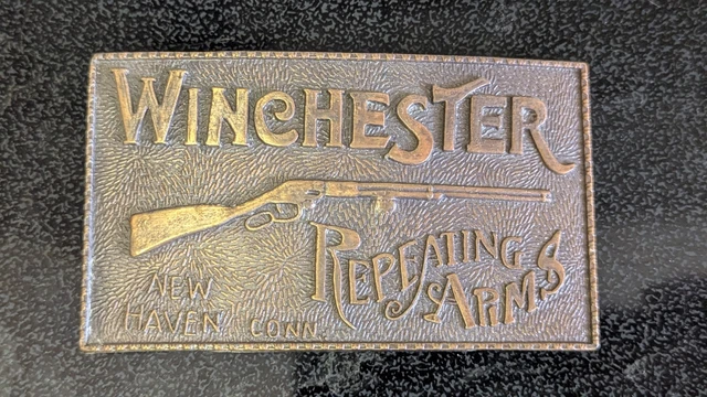 RARE VINTAGE WINCHESTER Repeating Arms Rifle Lever Action Belt Buckle ...