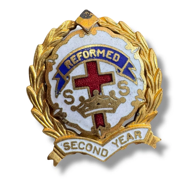 VINTAGE REFORMED CROSS and Crown SSS Second Year Pin by Uncas USA ...