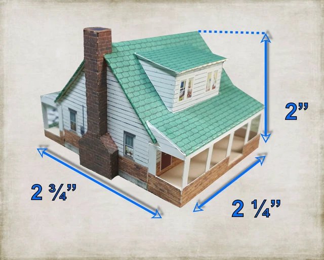 N SCALE BUILDING - Pre-Cut CARDSTOCK PAPER Cape Cod Style House CCN02 ...