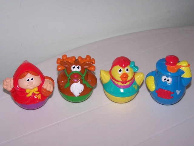PLAYSKOOL WEEBLES WOBBLE Figures Little Red Riding Hood Reindeer Stove ...