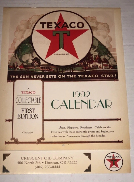 VINTAGE TEXACO STAR1992 calendar through the decades New old stock $17. ...