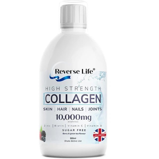 MARINE COLLAGEN LIQUID Reverse Life Supplement 500ml Mixed Berry £24.99 ...
