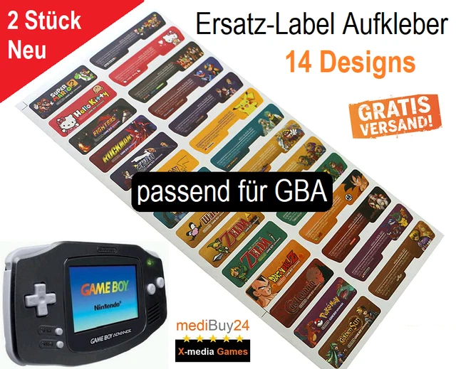 2X AUFKLEBER FÜR Nintendo Game Boy Advance GBA Sticker Mario Zelda ...
