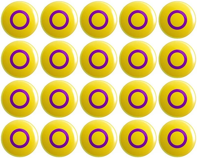 20 X Intersex Pride Flag Button Pin Badges 25mm 1 Inch Lgbtq Rainbow