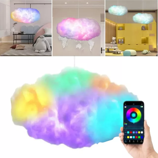 THUNDER SMART LED 3D Huge Ceiling Cloud Light, Atmospheric Bedroom ...