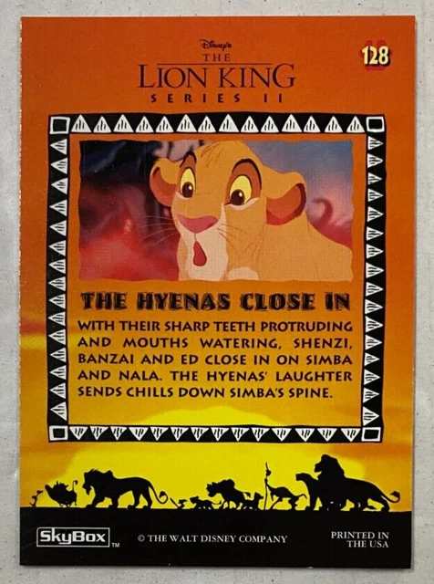 DISNEY 1994 THE LION KING Series II Trading Card #128 The Hyenas Close ...