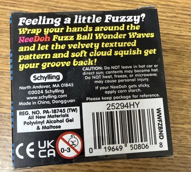 NEE DOH NEEDOH Fuzz Ball Wonder Waves Velvet Squeeze Fidget TikTok Blue ...
