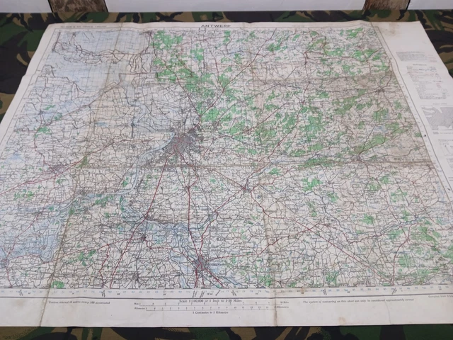 WW2 (AUG 1944) British Army map of ANTWERP and the SCHELDT ESTUARY ...