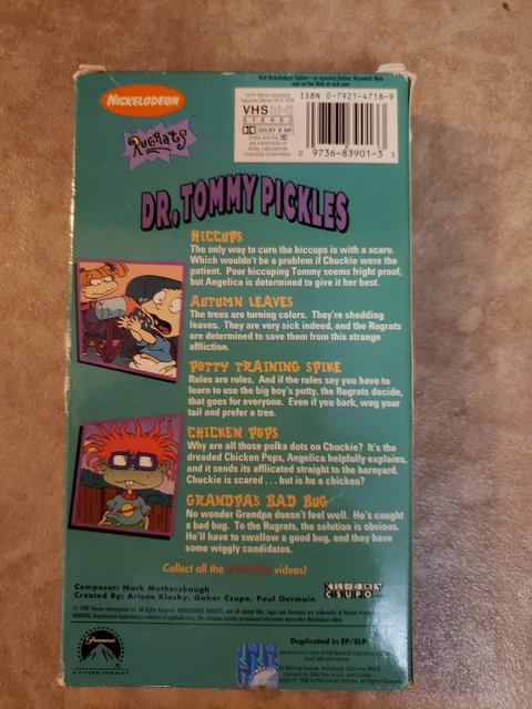 RUGRATS DR. TOMMY Pickles VHS 1998 Nickelodeon Video Tape Orange EUR 4 ...