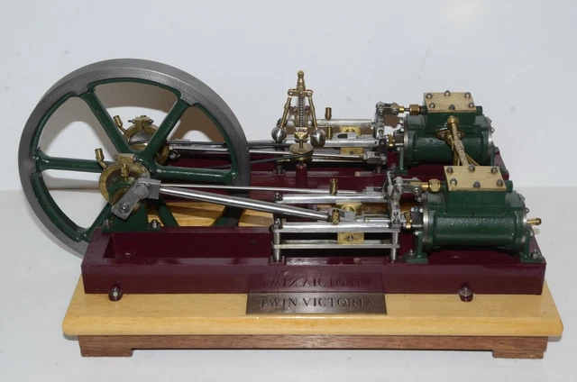 STUART TWIN VICTORIA twin horizontal live steam mill engine. Runs on ...