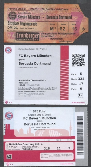 FC BAYERN MÜNCHEN - Borussia Dortmund --- 2x Ticket Bundesliga 1x DFB ...