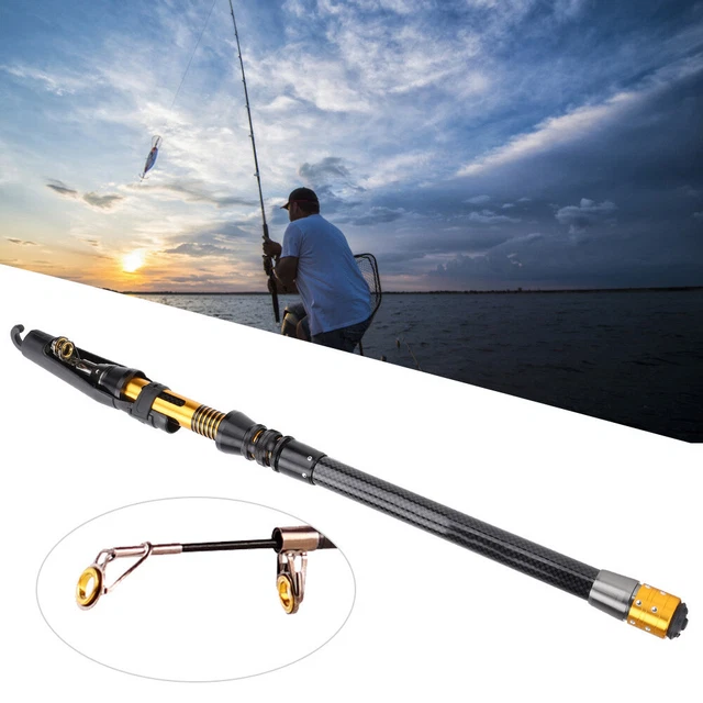 MINI PORTABLE ULTRALIGHT Carbon Fiber Telescopic Fishing Rod Sea ...