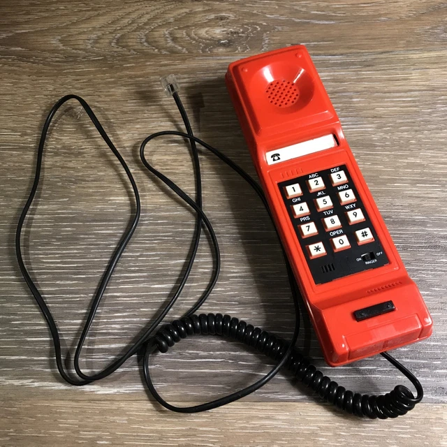 VINTAGE GALAX RED/BLACK Telephone Land Line Corded Table Phone Untested ...