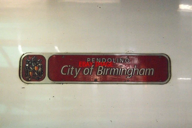 PHOTO NAMEPLATE Of Class 390/1 Pendolino 11-Car Emu No 390 132 City Of ...