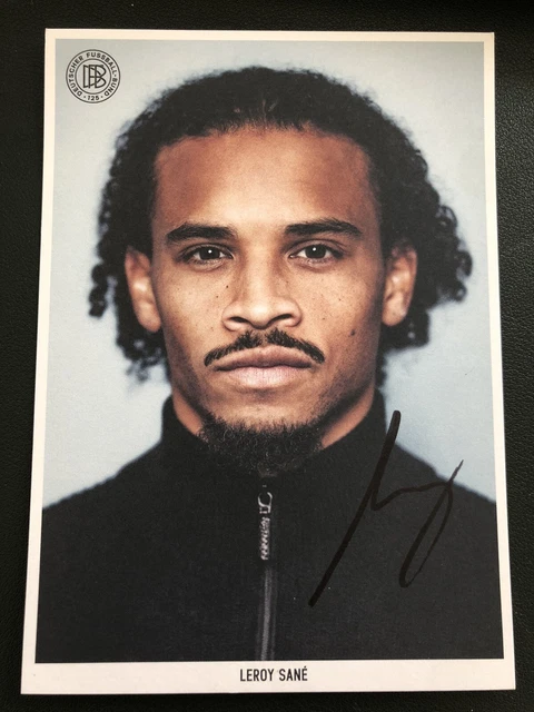 HANDSIGNIERTE AK AUTOGRAMMKARTE *LEROY SANE* Deutschland DFB 125 Jahre ...
