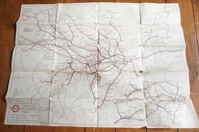 1938 LONDON TRANSPORT Underground Railway Map Tube Map £75.00 - PicClick UK