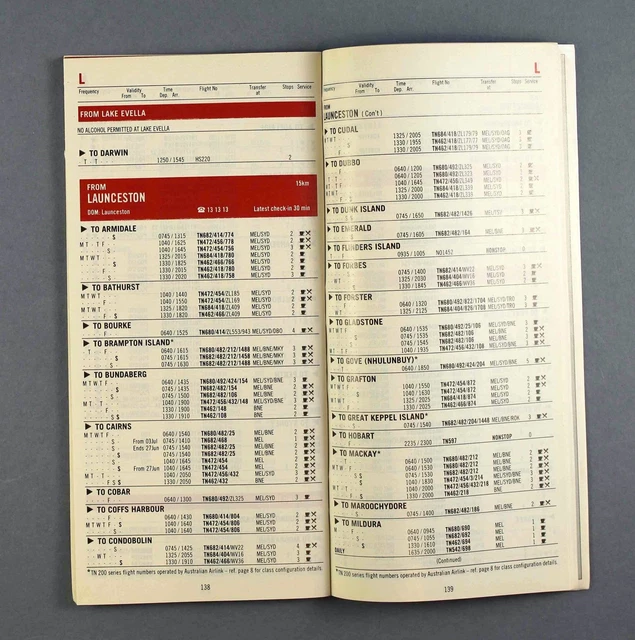 QANTAS AUSTRALIAN AIRLINES Domestic Timetable March 1993 Volume 2 Qf ...