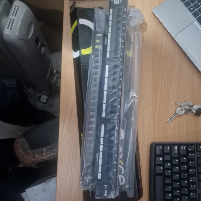 EXCEL 24-PORT CAT6 Unshielded Patch Panel, 1U, Rackmount , Black (100 ...