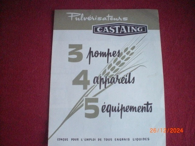 ANCIENNE BROCHURE Publicitaire Pulverisateurs Castaing EUR 6,50 ...