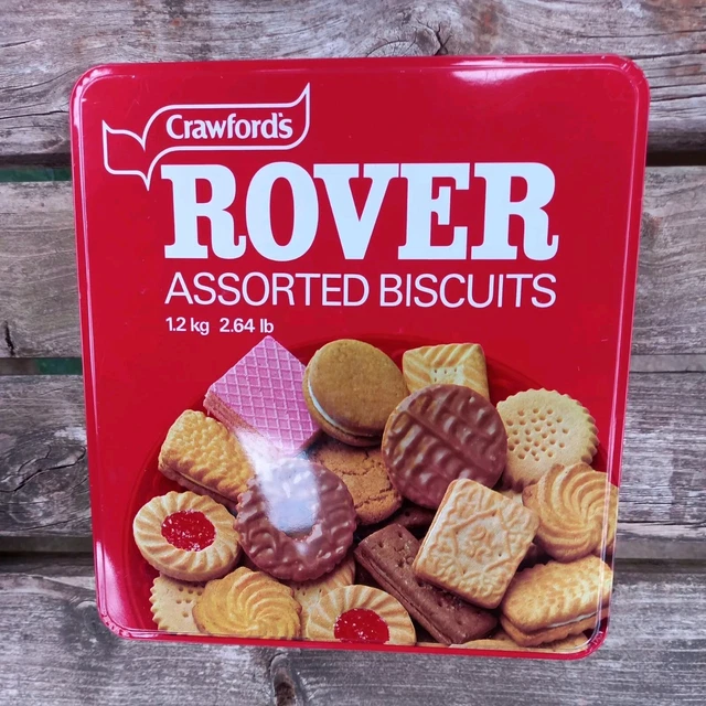 VINTAGE CRAWFORD'S ROVER Assorted Biscuits Tin 1980's 1.2kg 2.64lb Tin ...