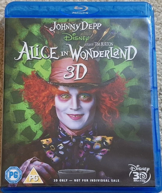 ALICE IN WONDERLAND 3D Blu-Ray 3D Johnny Depp Tim Burton £3.25 - PicClick UK